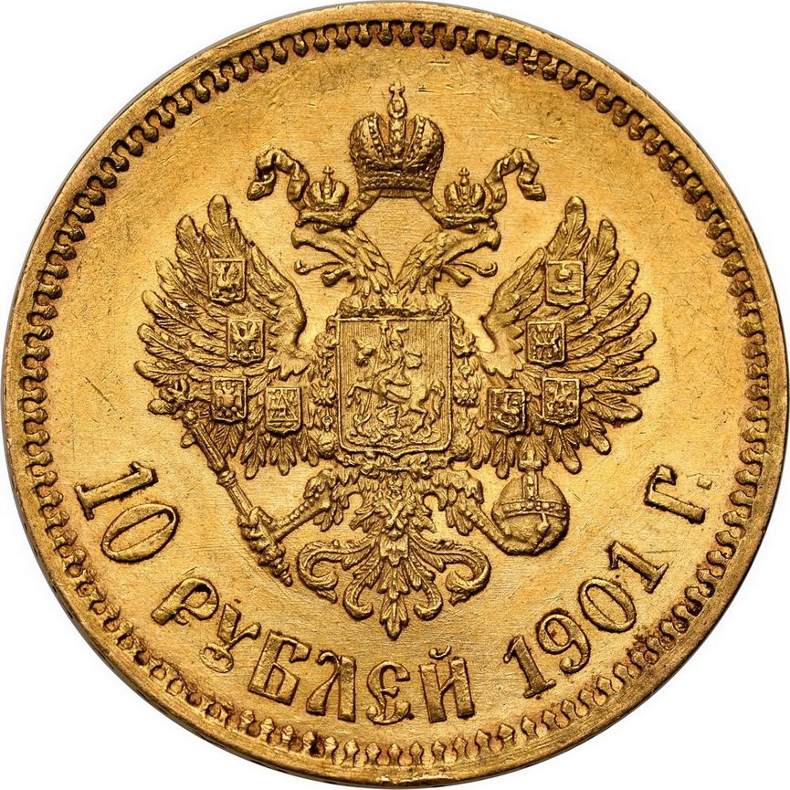 Rosja. Mikołaj II. 10 rubli 1901 АР, Petersburg | Niemczyk.pl